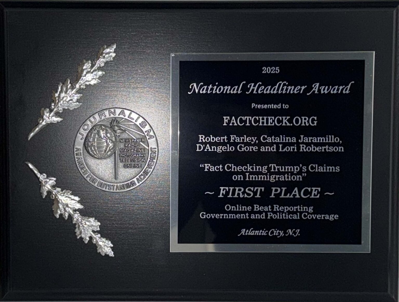 FactCheck.org Wins National Headliner Award for Reporting on ...